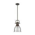 Duncan Small Pendant with Rod in Rubbed Bronze with Pewter - Walmart.com