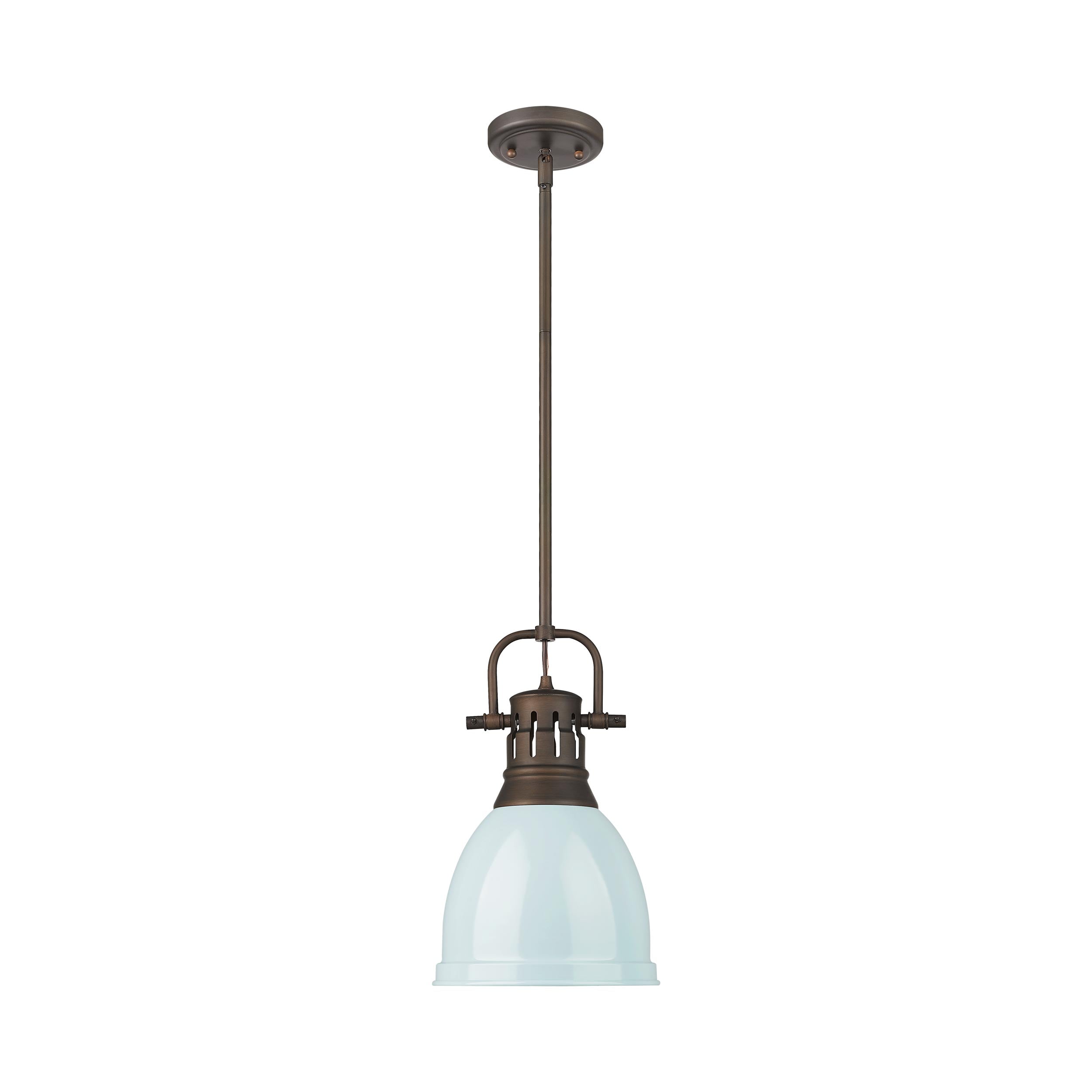 Duncan Small Pendant with Rod in Rubbed Bronze with Seafoam - Walmart.com