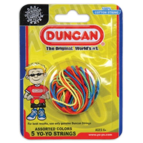 Duncan Toys 5-Pack Yo-Yo String in Assorted Colors - 100% Cotton Replacement for Plastic, Metal ...
