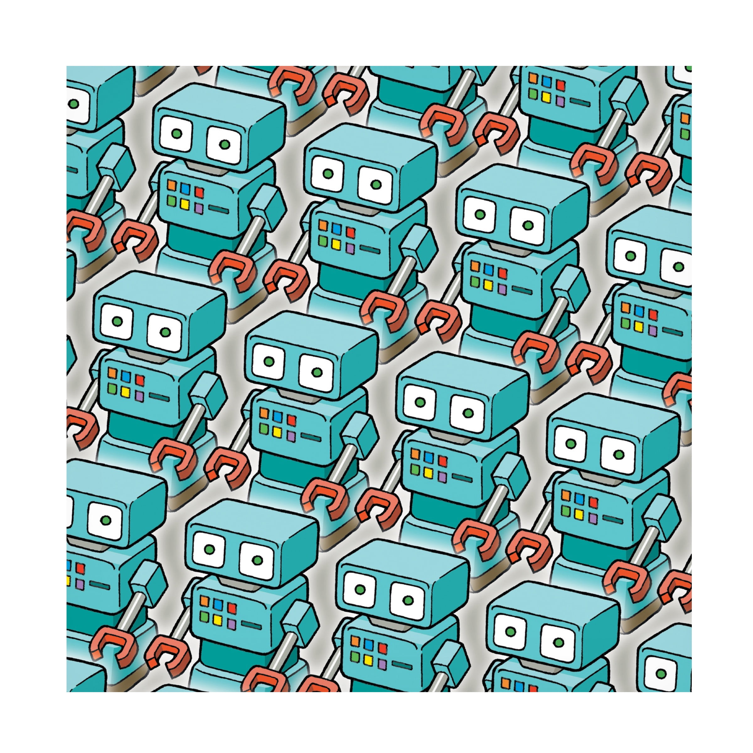 Duncan Wilson 'Blue Robo Army' Canvas Art - Walmart.com