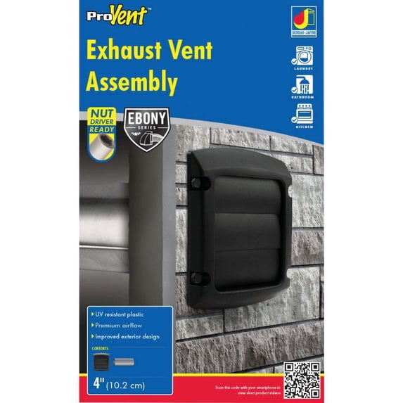 Dundas Jafine BLH4BLKZW6 4 in. 6 Pro Vent Exhaust Hoods - Black ...