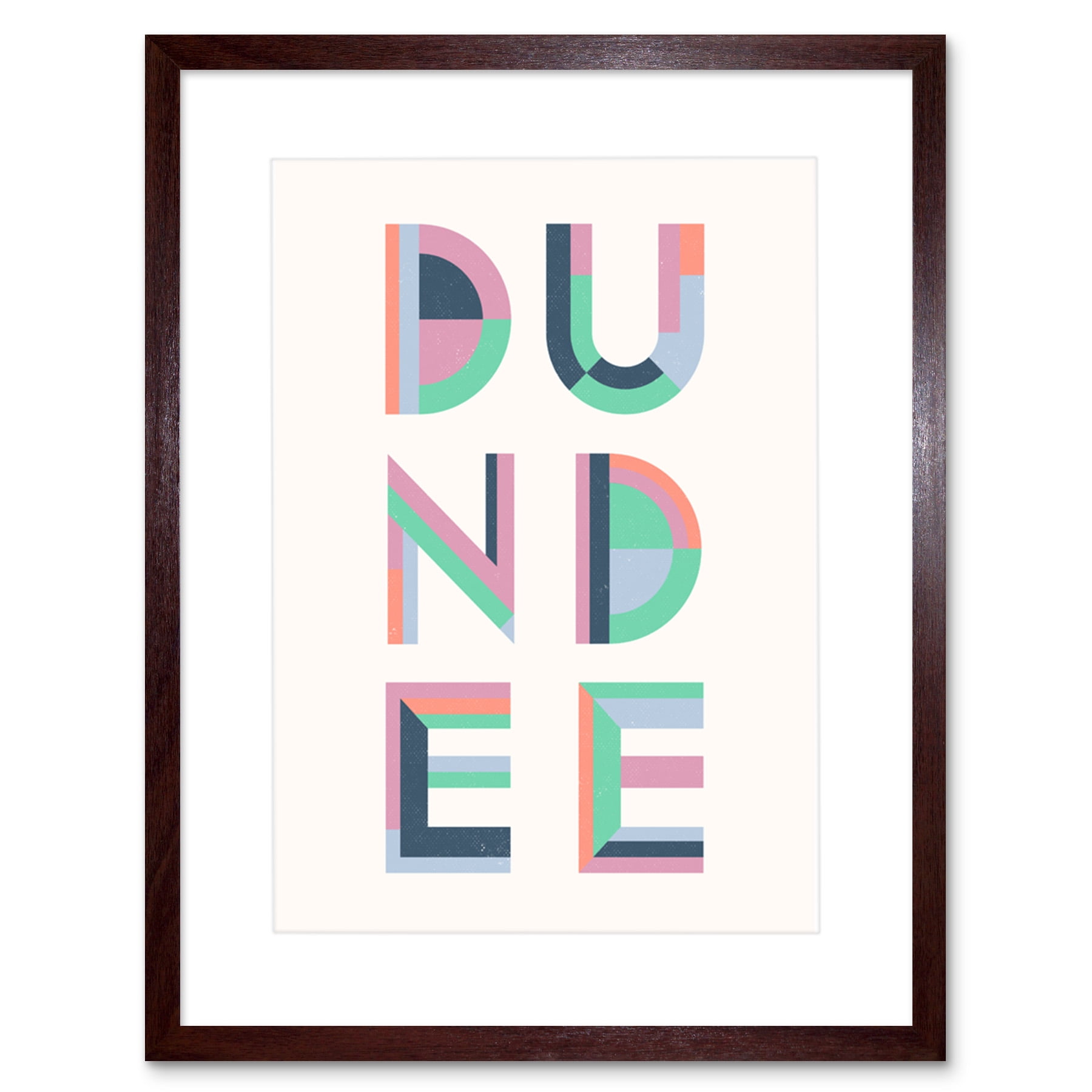 Dundee Colourful Word Art Framed Wall Art Print 9X7 - Walmart.com