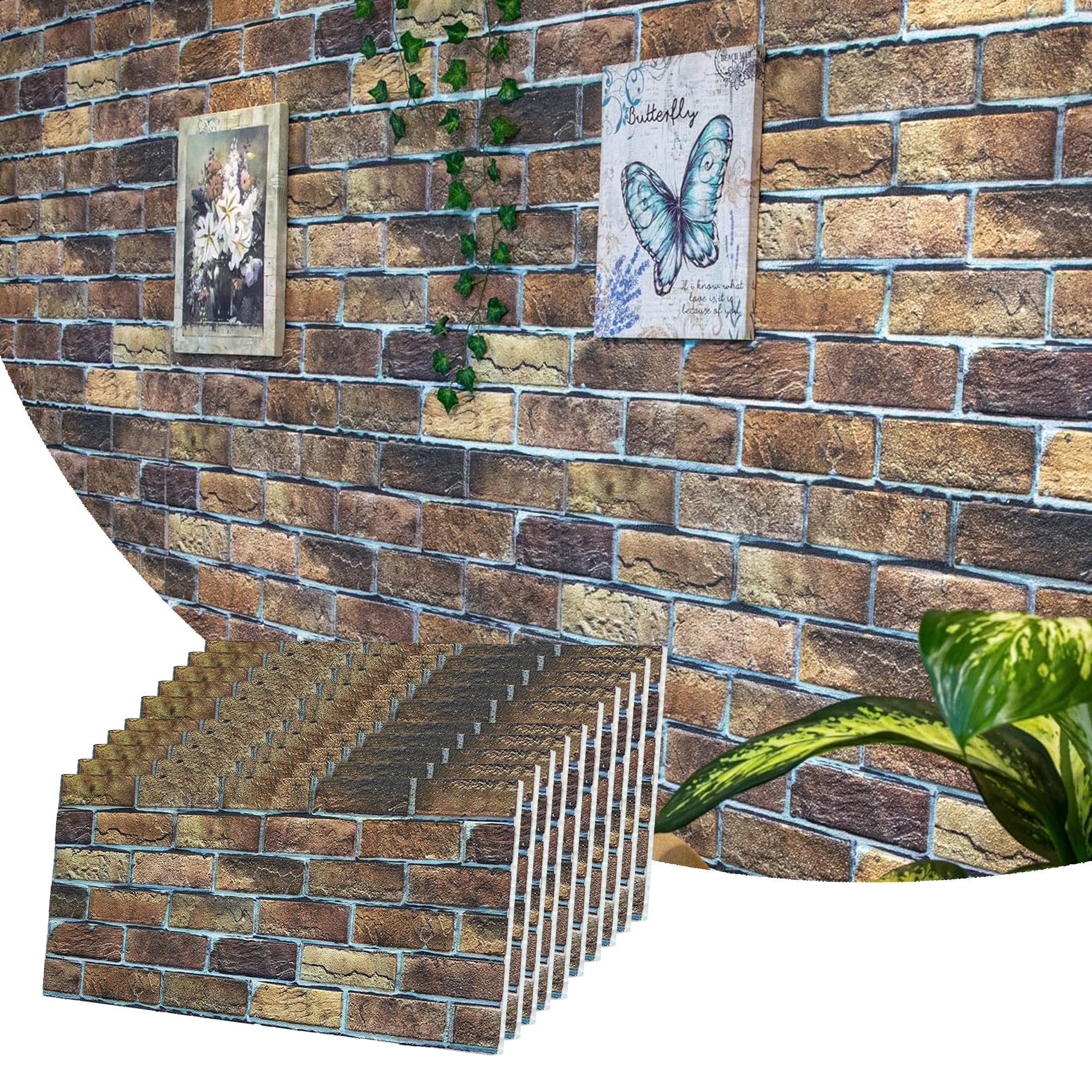 Dundee Deco 3D Wall Panels Brick Effect - Cladding, Beige Brown Stone ...