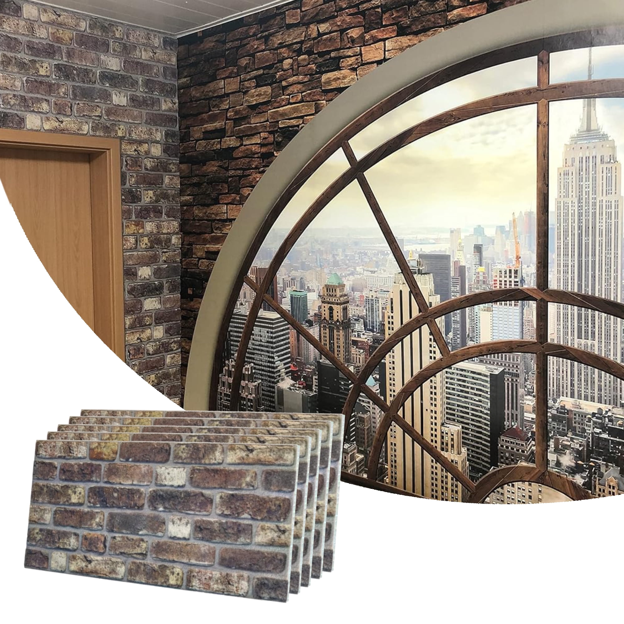 Dundee Deco 3D Wall Panels Brick Effect - Cladding, Grey Brown Stone ...