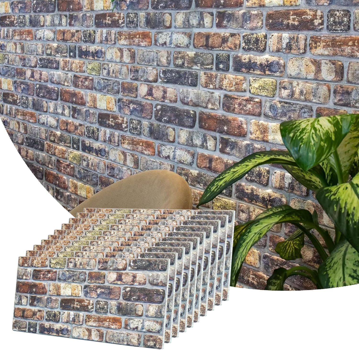 Dundee Deco 3D Wall Panels Brick Effect - Cladding, Multicolored Stone ...