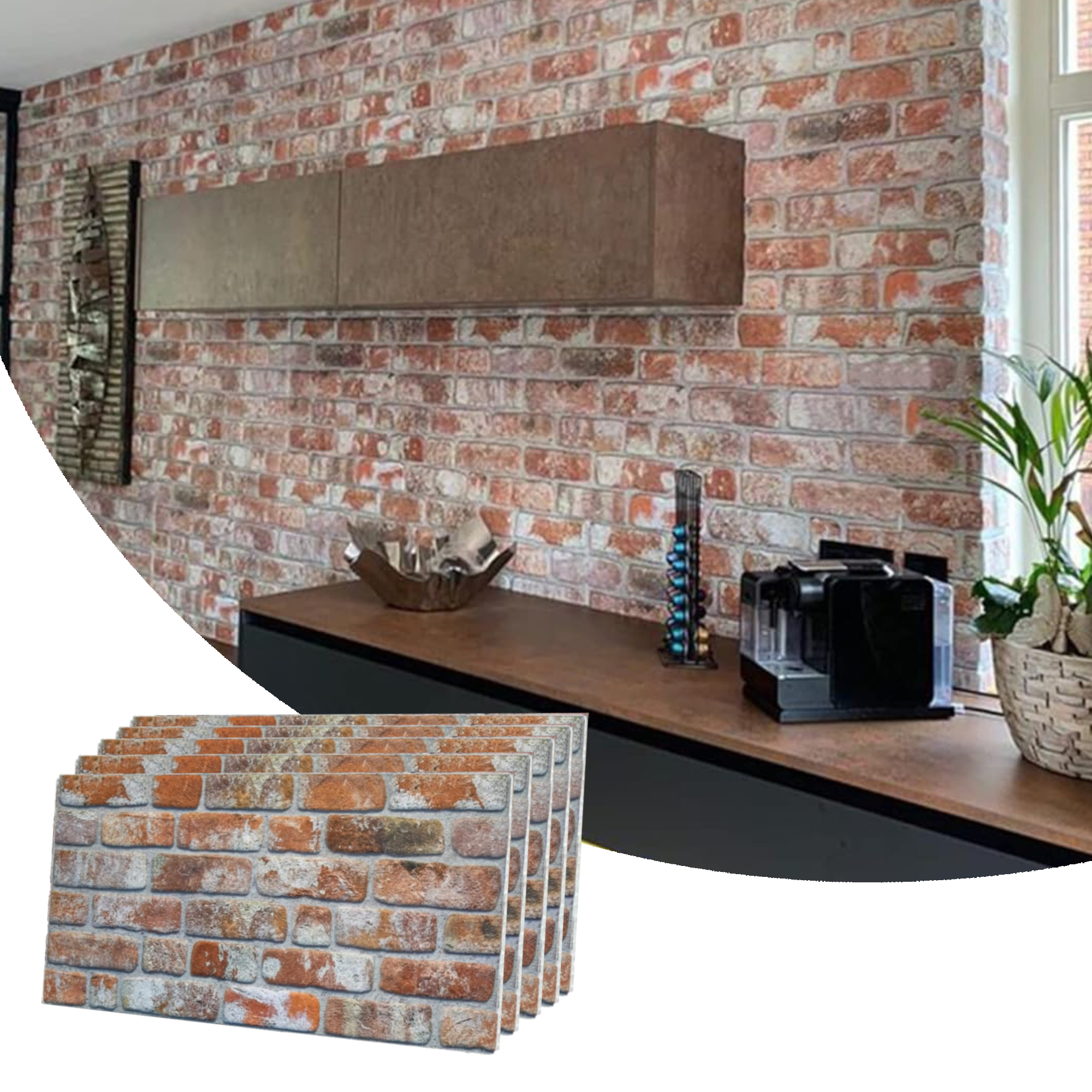 Dundee Deco 3D Wall Panels Brick Effect - Cladding, Red Grey Brown ...