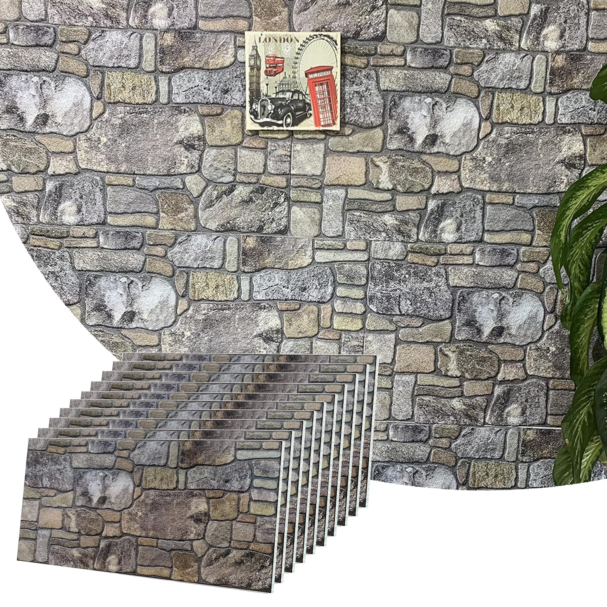 Dundee Deco 3D Wall Panels - Cladding, Lavender Grey Ecru Stone Look ...