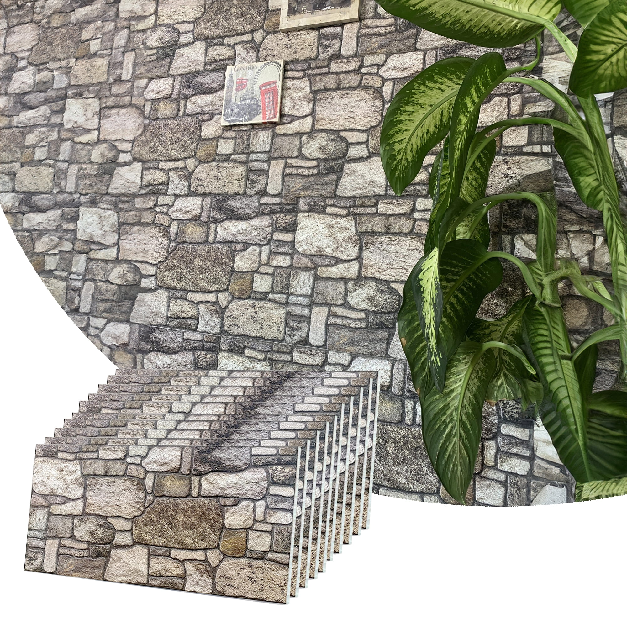 Dundee Deco 3D Wall Panels - Cladding, Taupe Grey Stone Look Wall ...