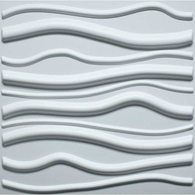 Dundee Deco 3D Wall Panels - Contemporary Waves Paintable White PVC ...