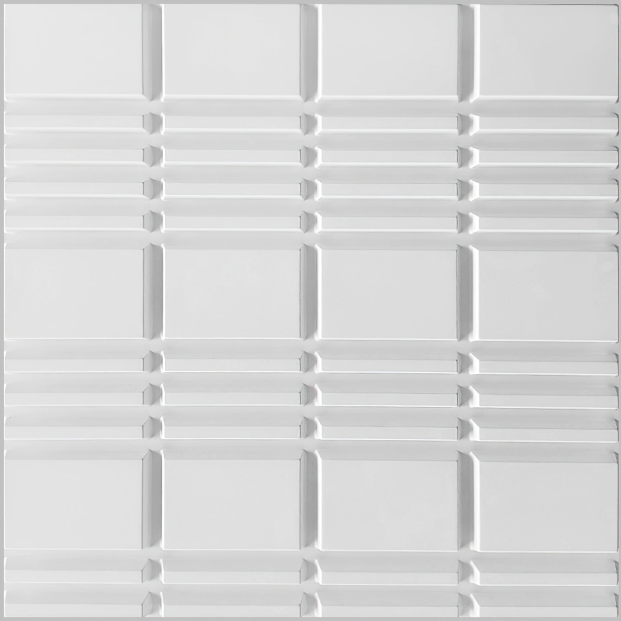 Dundee Deco 3D Wall Panels - Modern Plaid Paintable White PVC Wall ...
