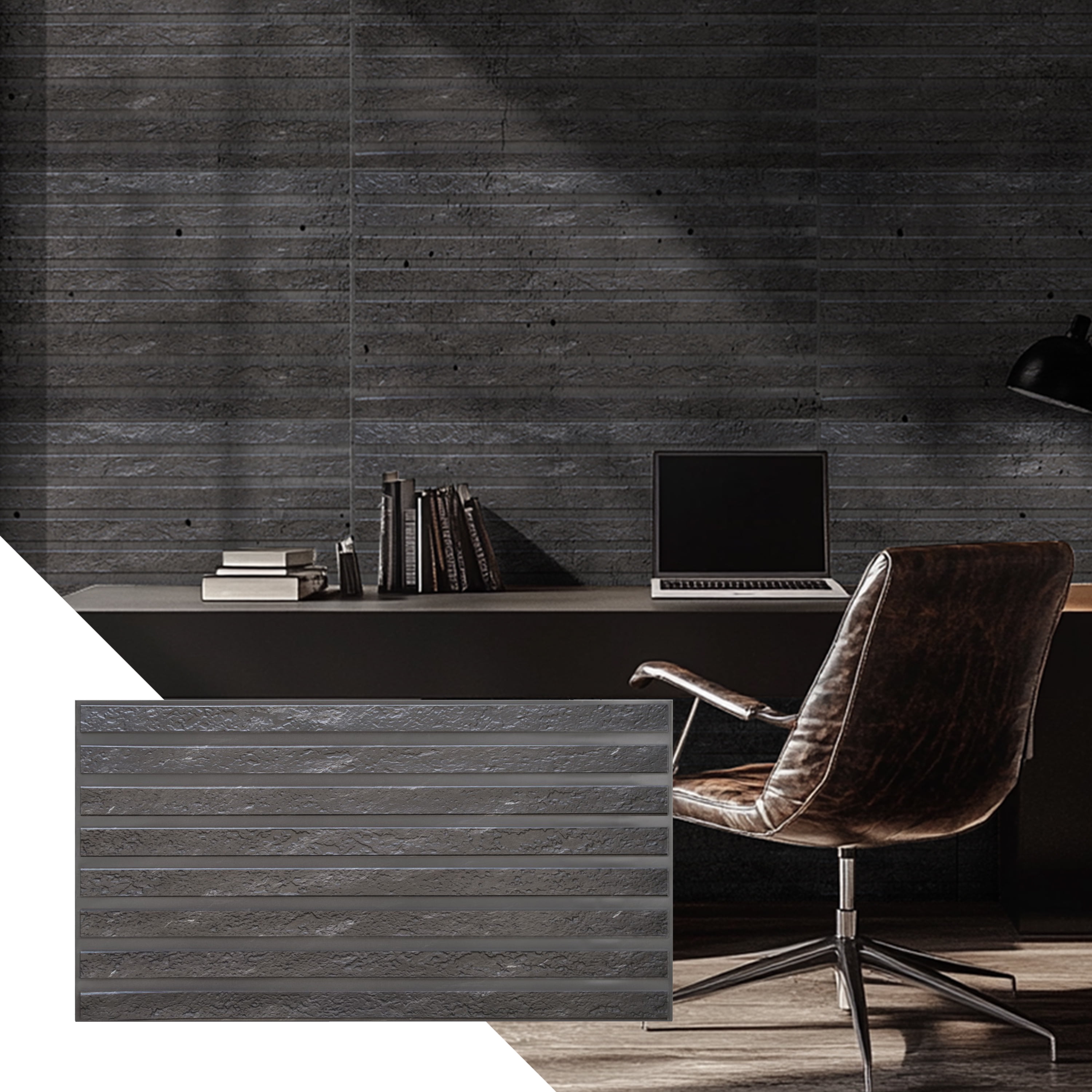 Dundee Deco 3D Wall Panels, PVC, Faux Wood in Black, Single Panel ...