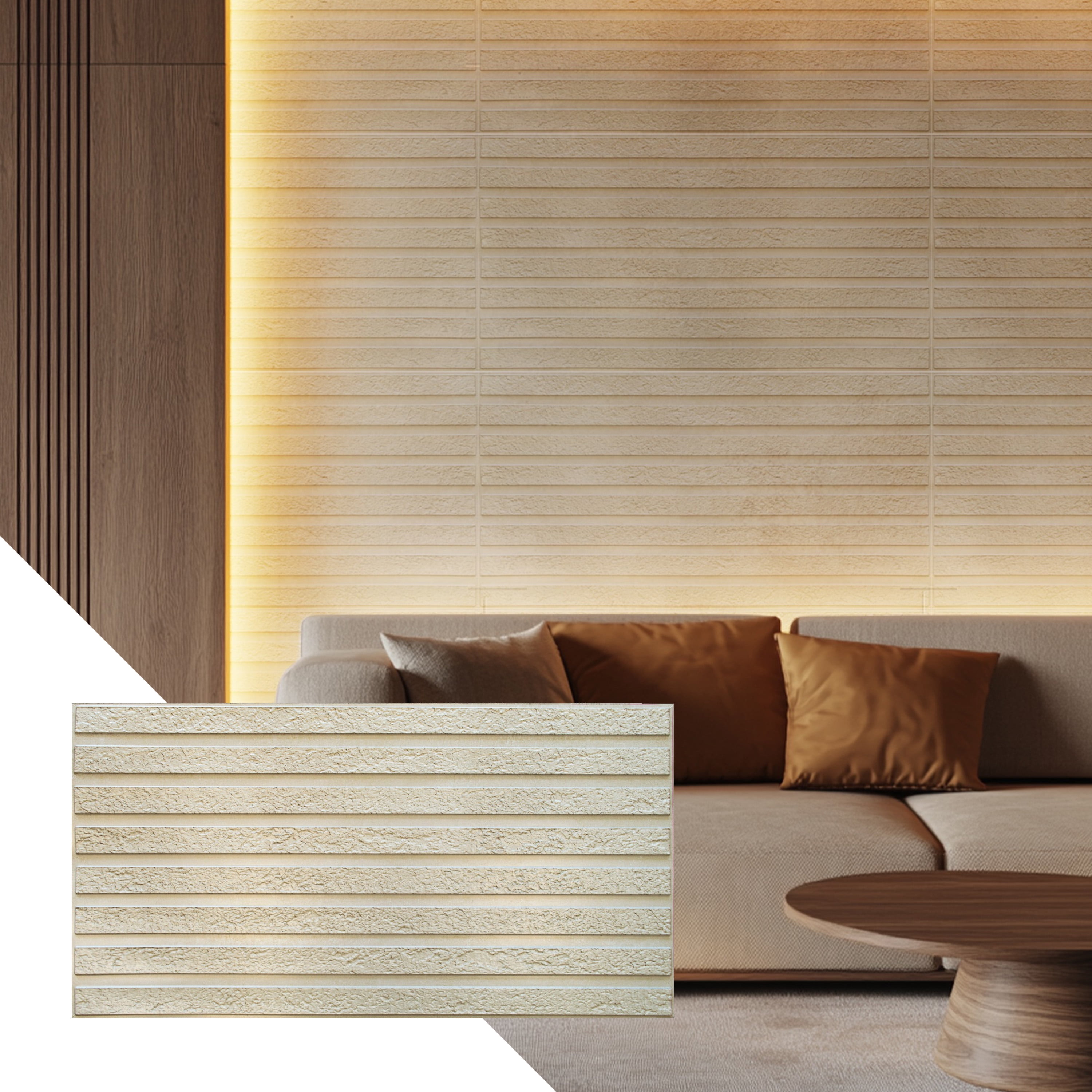 Dundee Deco 3D Wall Panels, PVC, Faux Wood in Cream, Single Panel ...