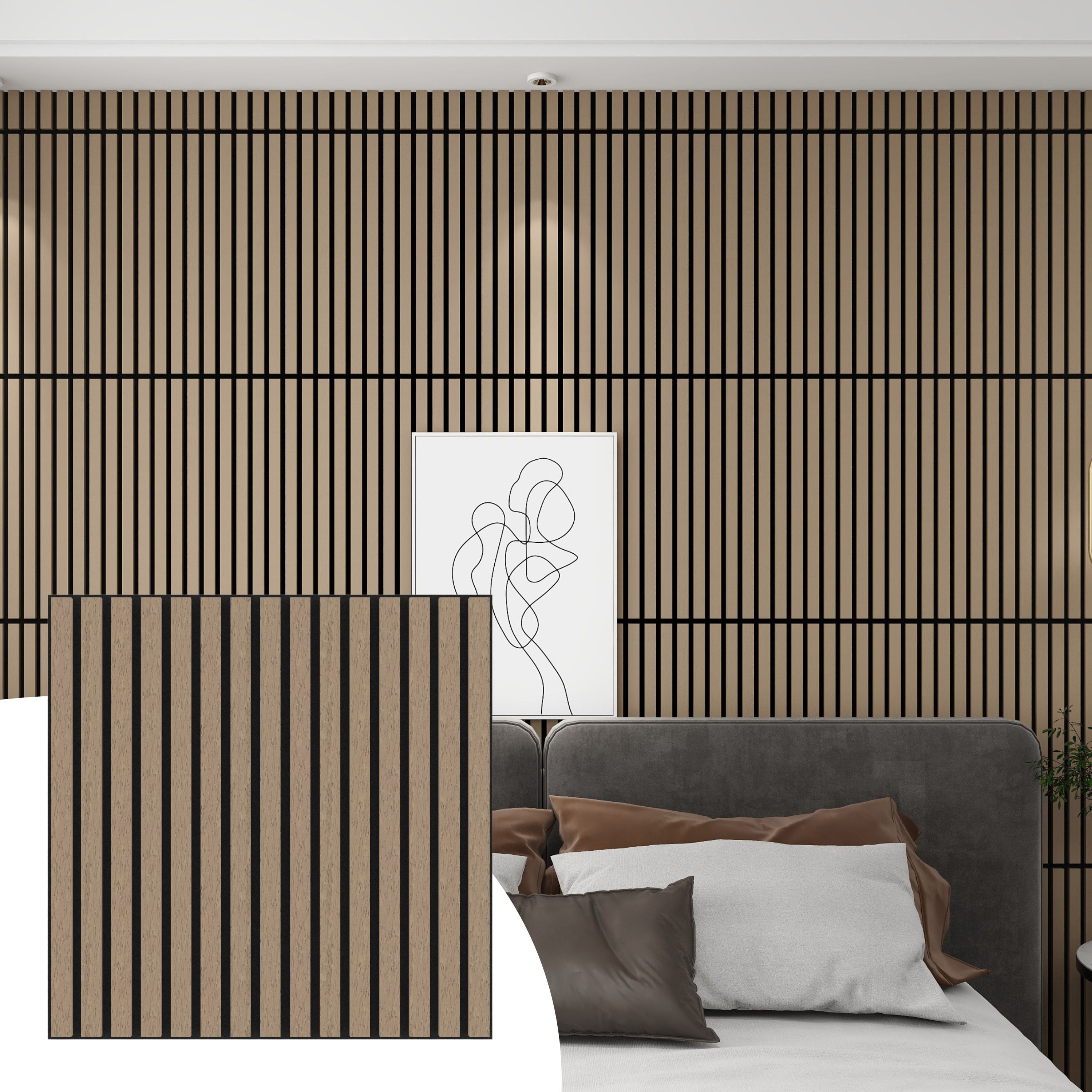 Dundee Deco Acoustic Panels, Wooden Slats for Decor and Noise Reduction ...