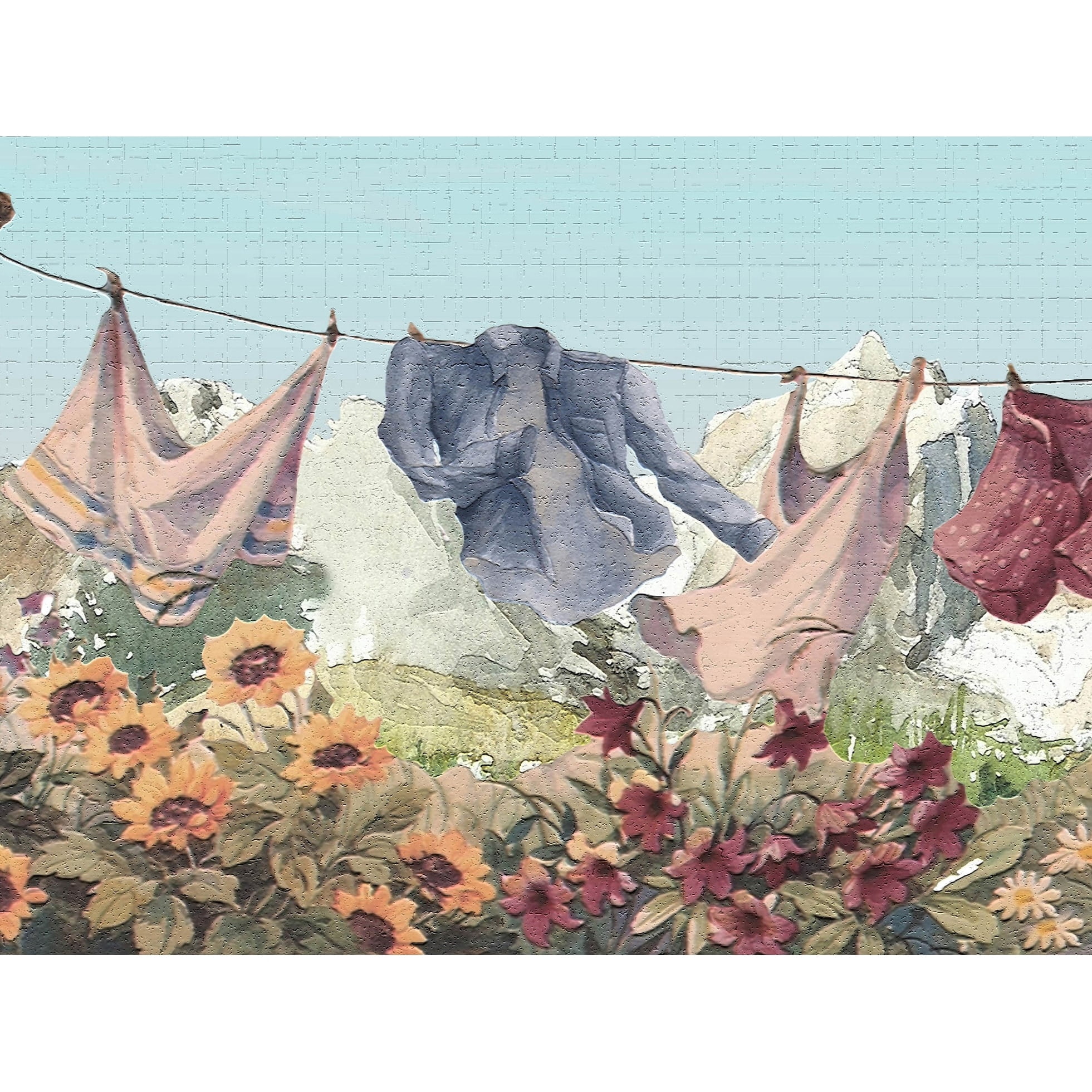 Dundee Deco Blue, Red Washing Line Peel and Stick Wallpaper Border 15 ...