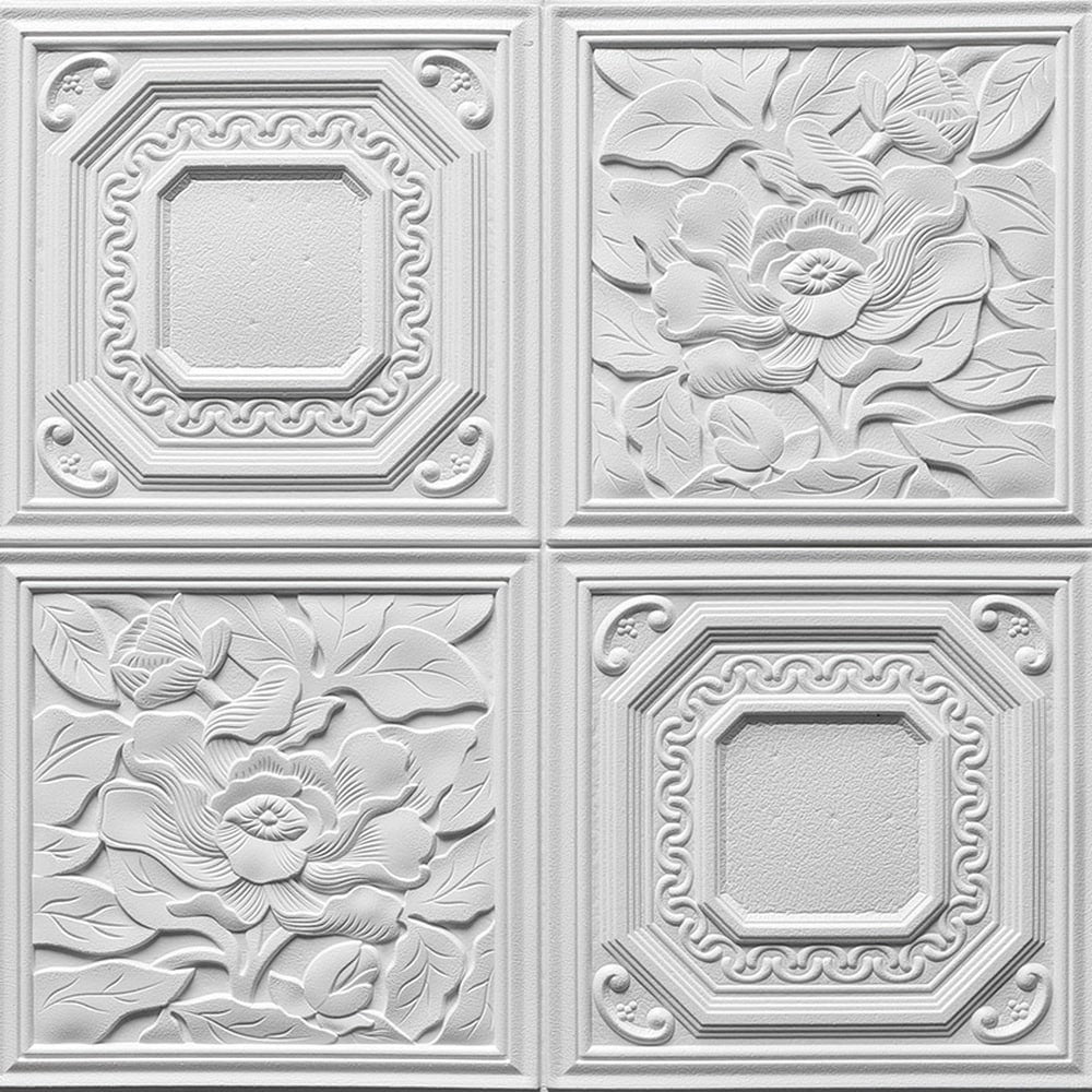 Dundee Deco Off White Wood PE Foam 3D Wall Panels, Decorative Wall ...