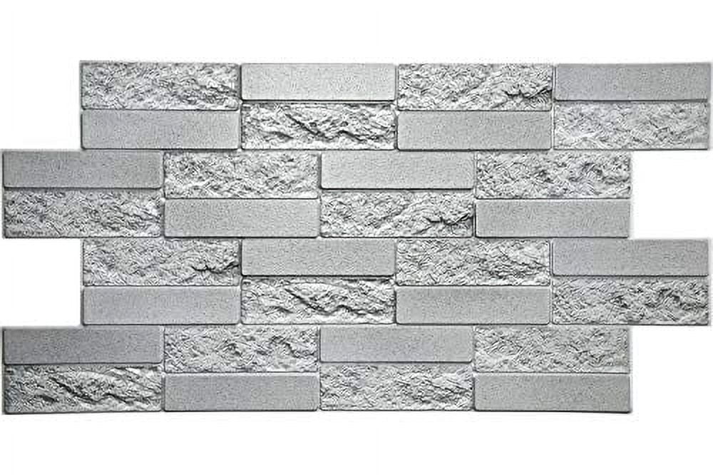 Dundee Deco PG7059-5 Grey Faux Cement Brick PVC 3D Wall Panel, 3.3 ft X ...
