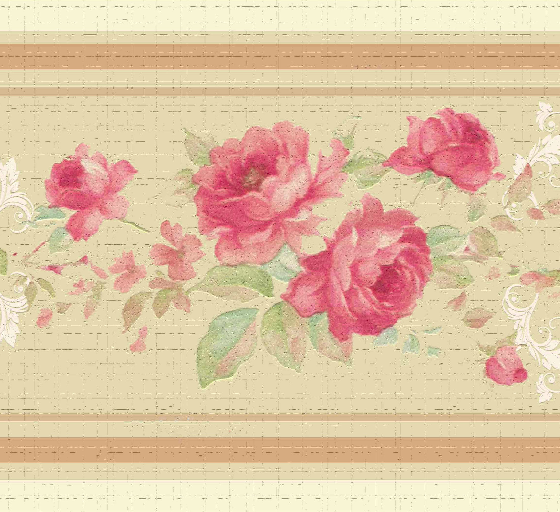 Dundee Deco Peel And Stick Self Adhesive Wallpaper Border Floral Red