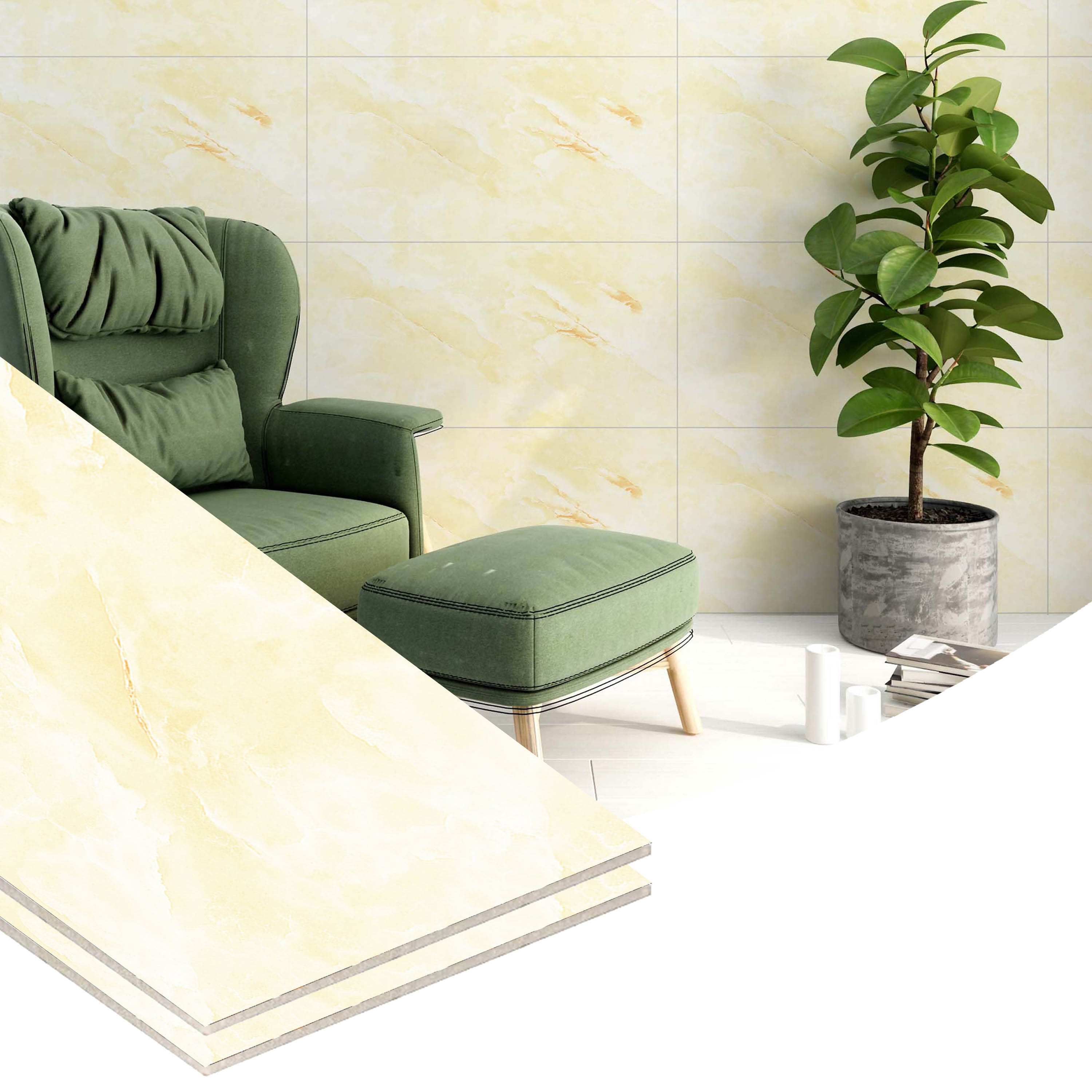 Dundee Deco Peel and Stick Wall Panels, Yellow, White, Single Panel ...