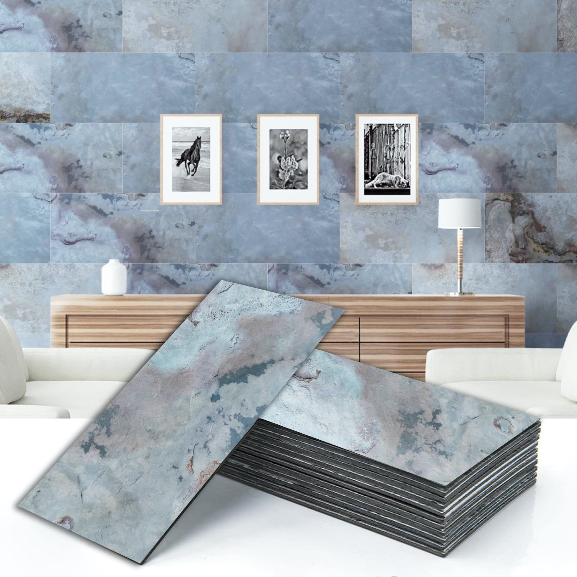Dundee Deco Veneer Wall Panels, Peel and Stick DIY Slate Stone Finish ...