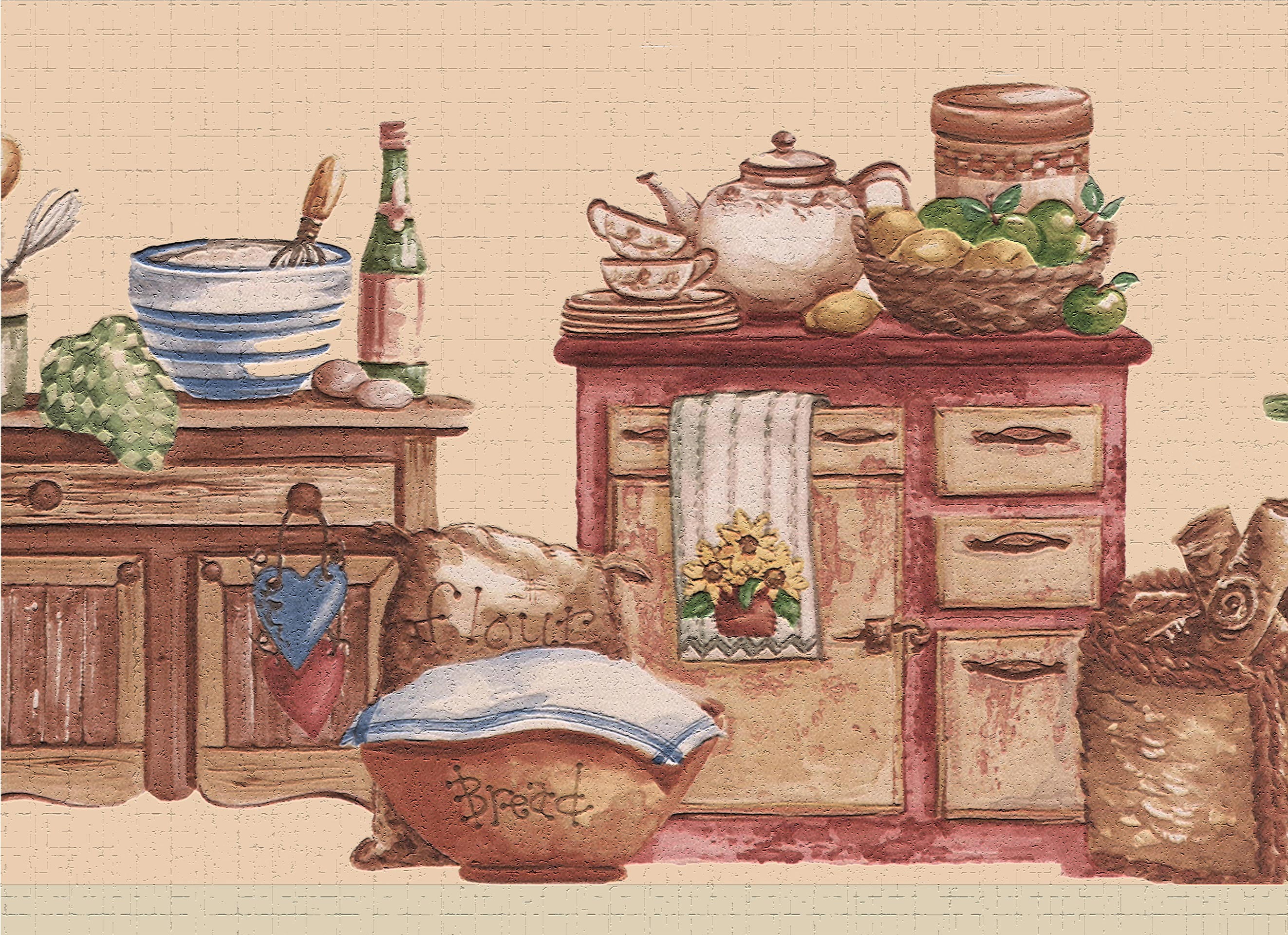 Dundee Deco's Peel and Stick Wallpaper Border - Abstract Blue Maroon ...