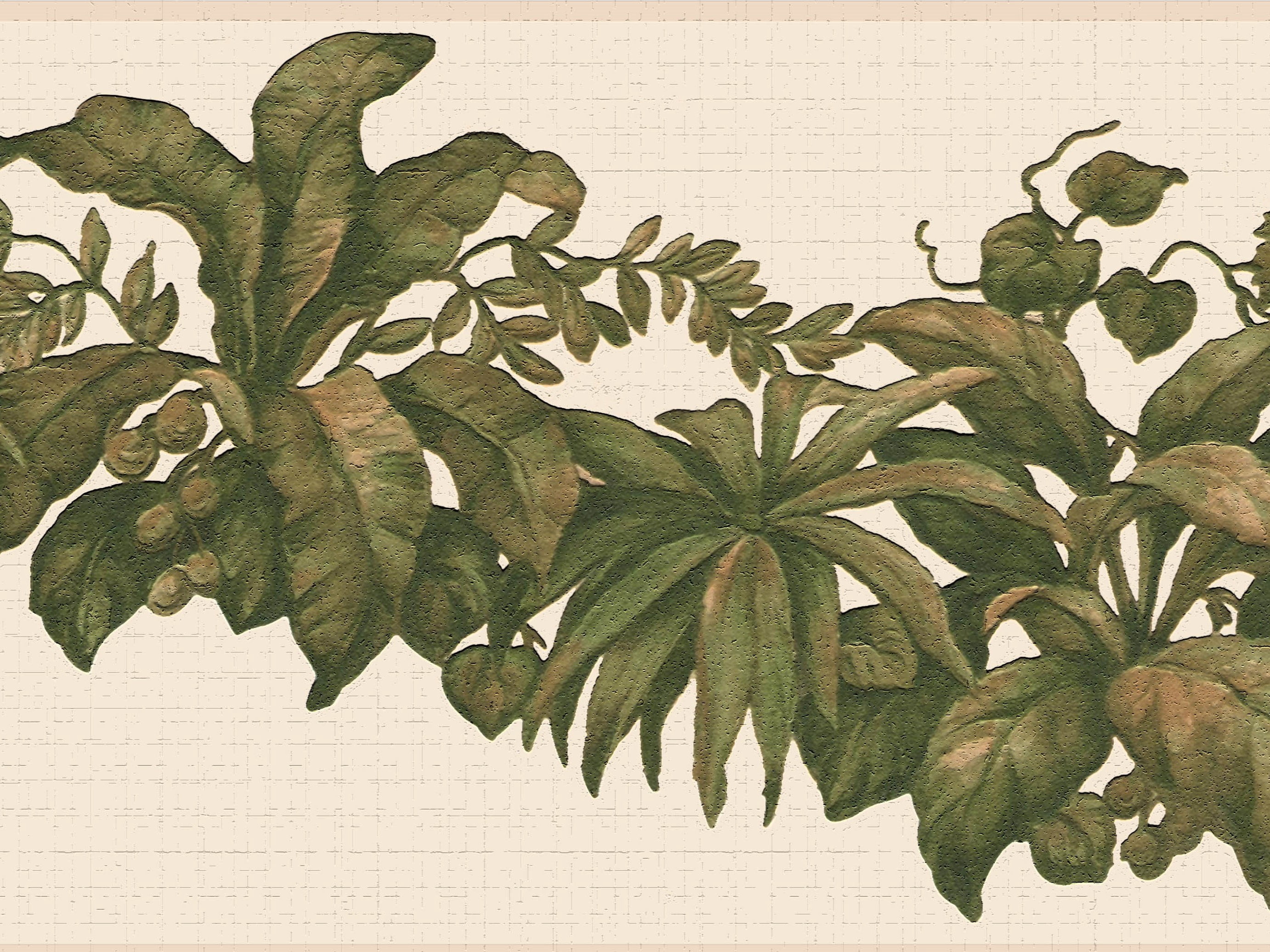 Dundee Deco's Peel and Stick Wallpaper Border - Abstract Green Plants ...