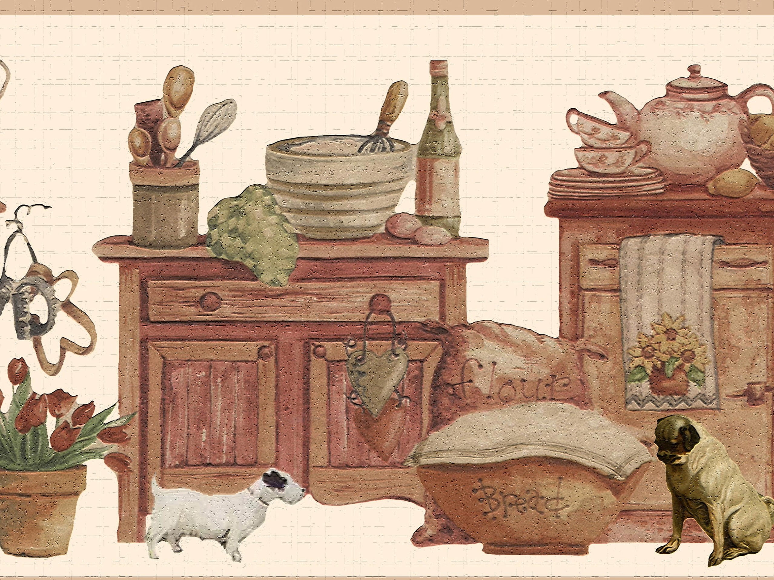 Dundee Deco's Peel and Stick Wallpaper Border - Country Maroon ...