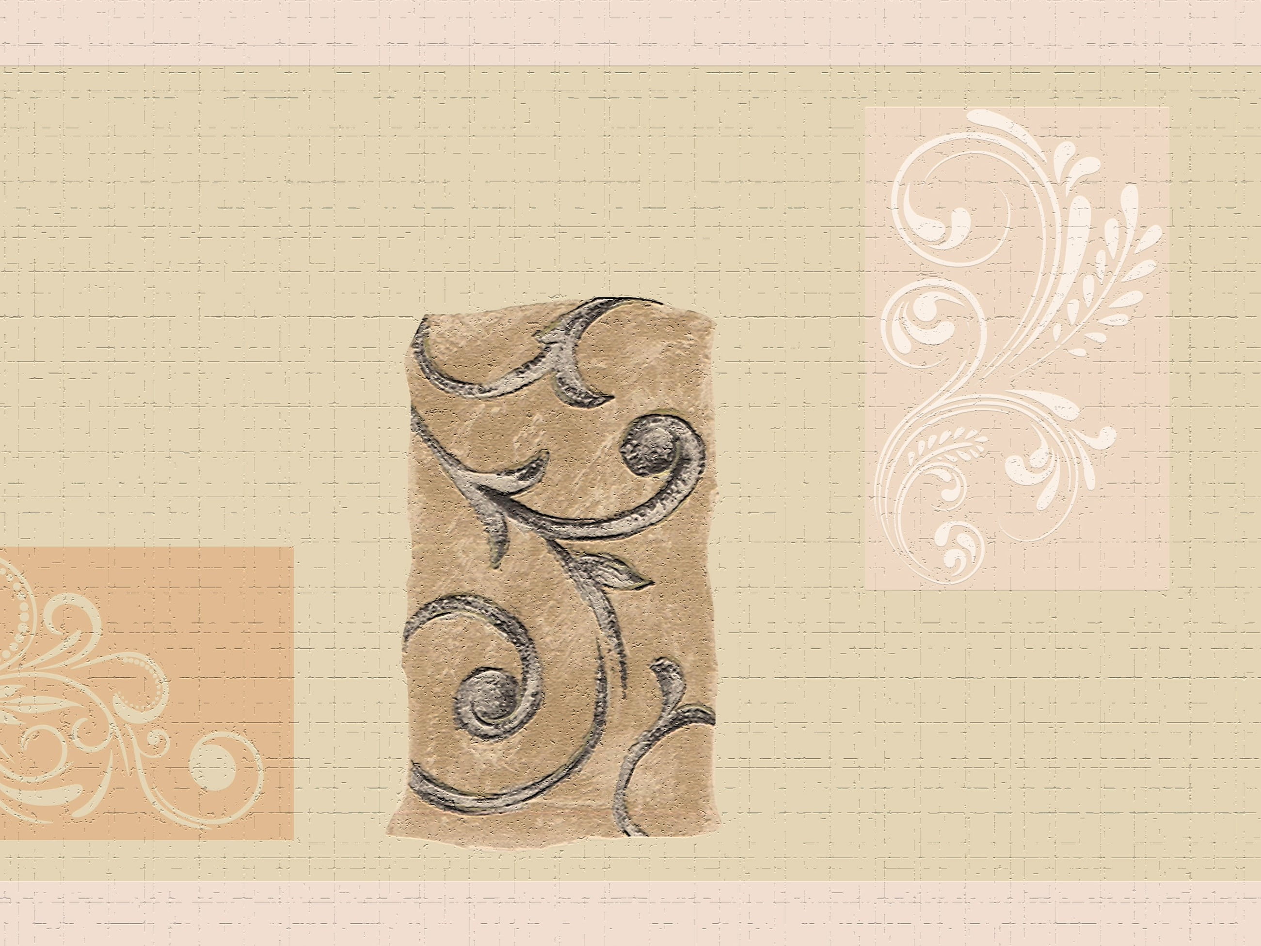 Dundee Deco's Peel and Stick Wallpaper Border - Damask Brown Beige ...
