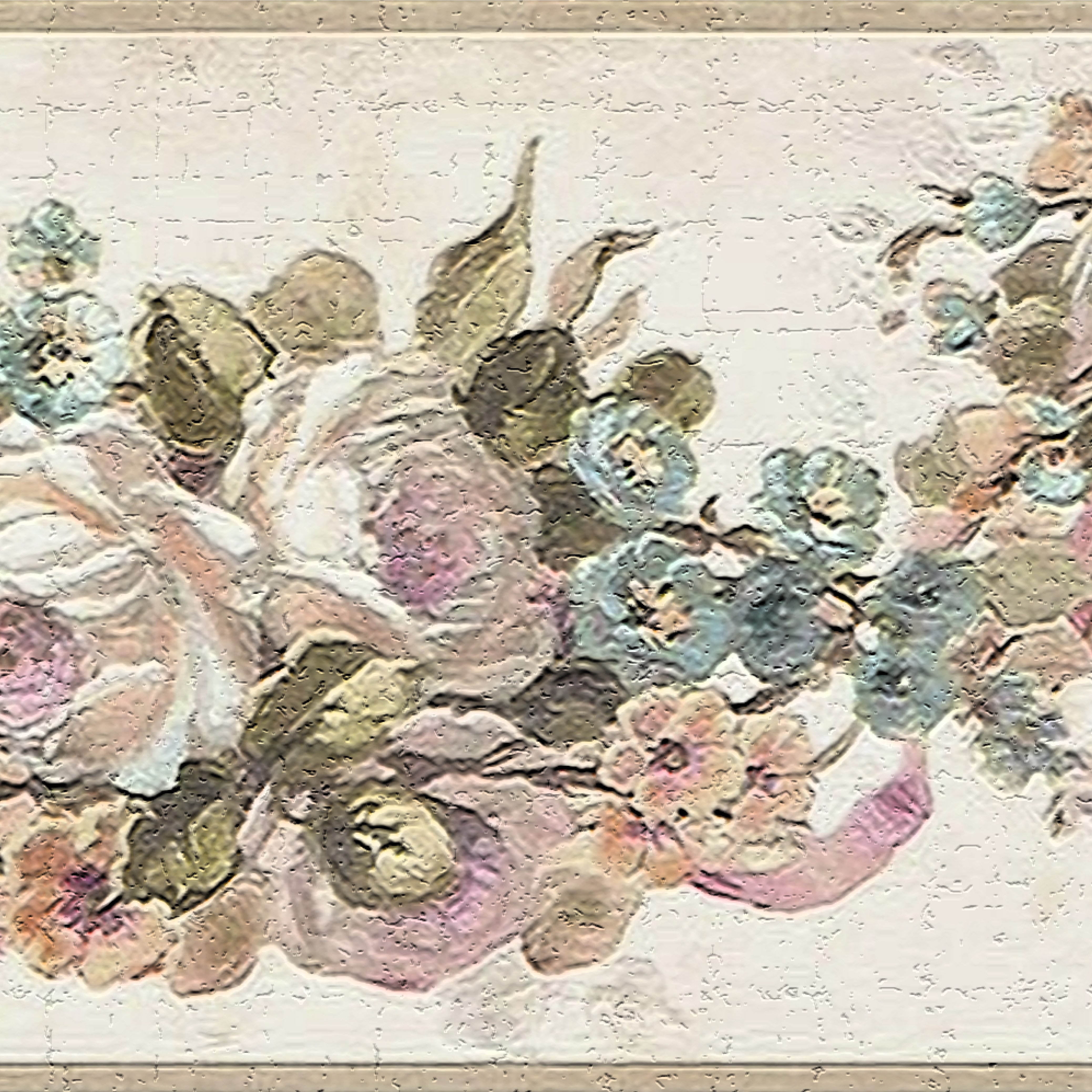 Dundee Deco's Peel and Stick Wallpaper Border - Floral Pink Off-white ...