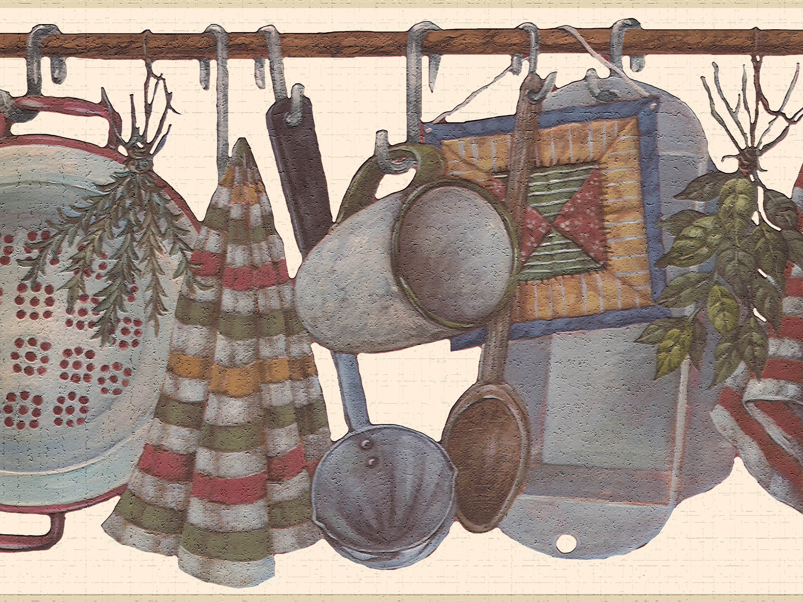 Dundee Deco's Peel and Stick Wallpaper Border - Kitchen Red Grey Brown ...