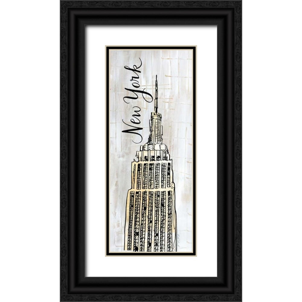 Dundon, Caitlin 15x32 Black Ornate Wood Framed with Double Matting ...