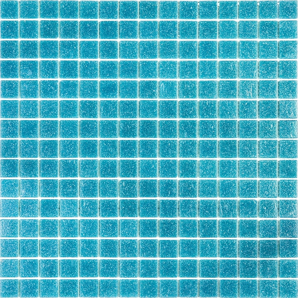 Dune 12 in. x 12 in. Glossy Blue-Green Glass Mosaic Wall and Floor Tile ...
