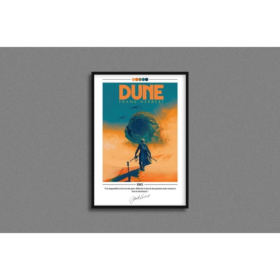 Dune Book Cover Poster | Frank Herbert | Dune Poster | Dune Cover Print ...