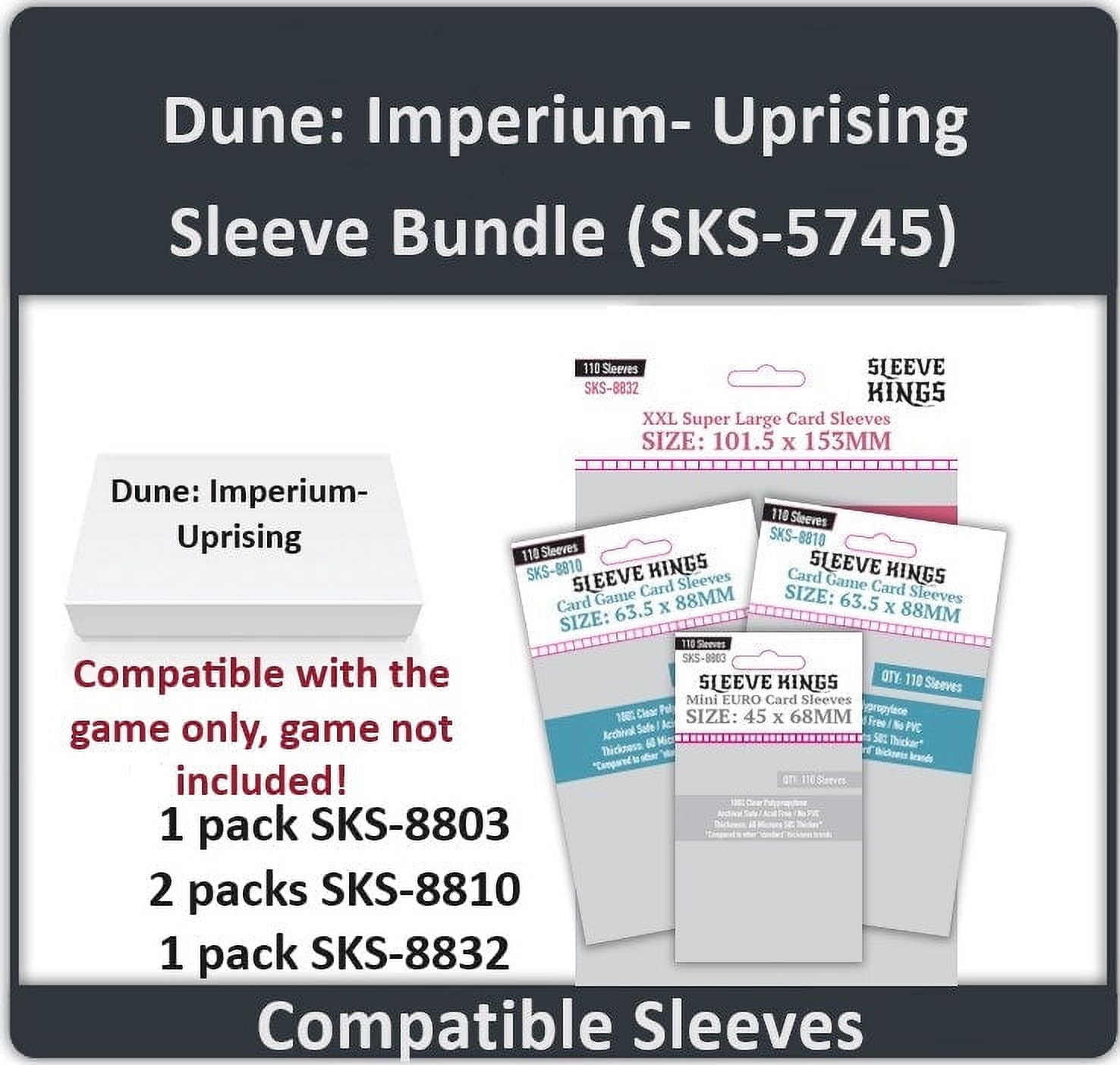 "Dune: Imperium – Uprising" Compatible Card Sleeve Bundle (8803 X 1 ...