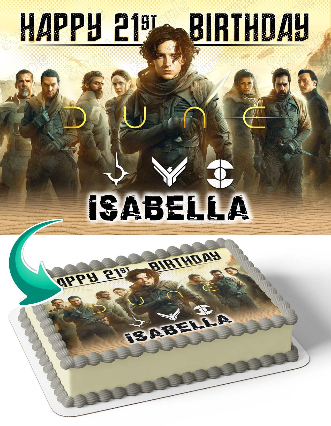 Dune Movie 2021 Edible Image Cake Topper Personalized Birthday Sheet ...