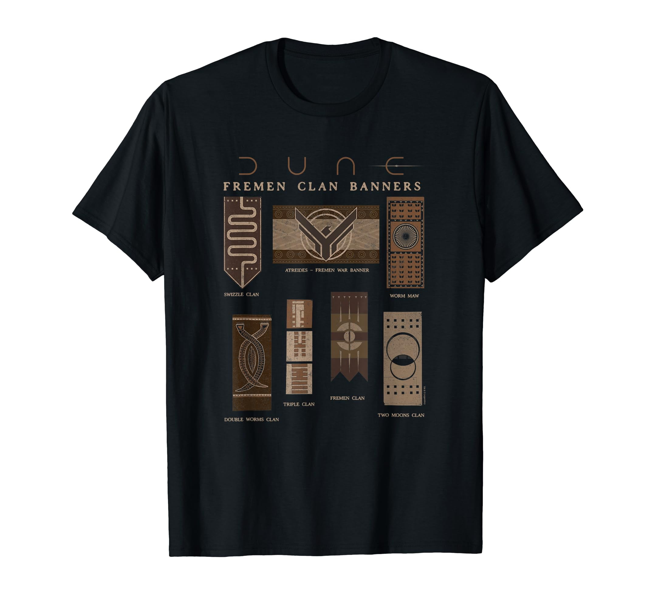 Dune Part Two Fremen Clan Banners Big Chest Collage Poster T-Shirt ...