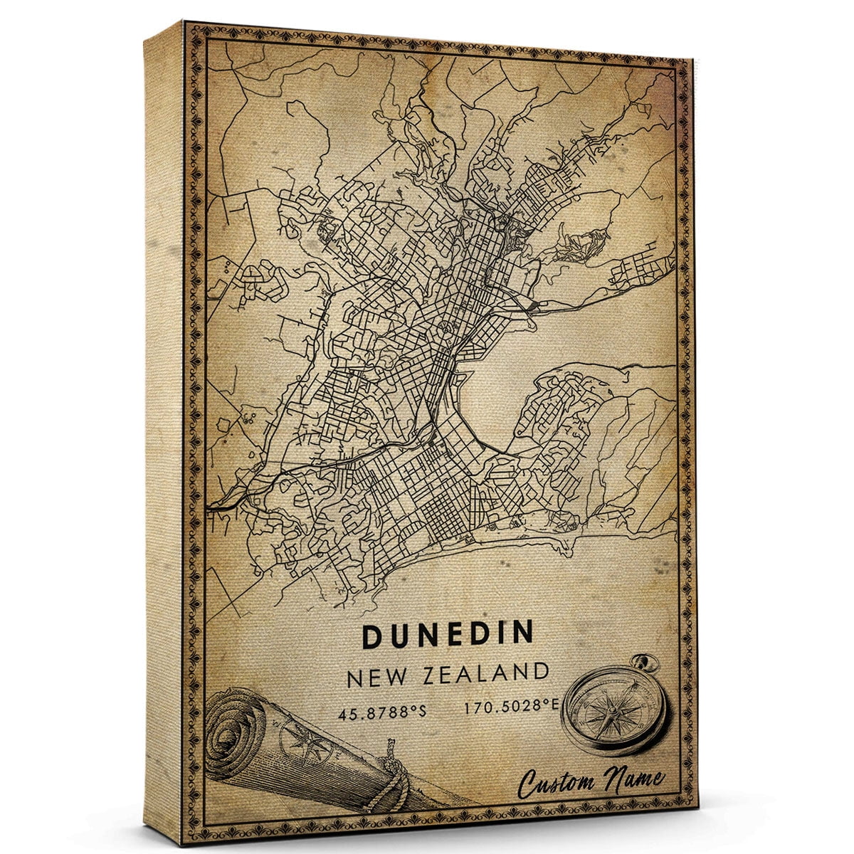 Dunedin Map Poster, New Zealand Map Art Poster, Canvas, Dunedin Map ...