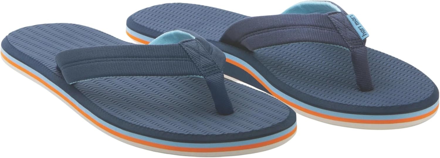 Dunes- Men's Waterproof Boat Safe Colorful Rubber Flip Flops with Nylon ...