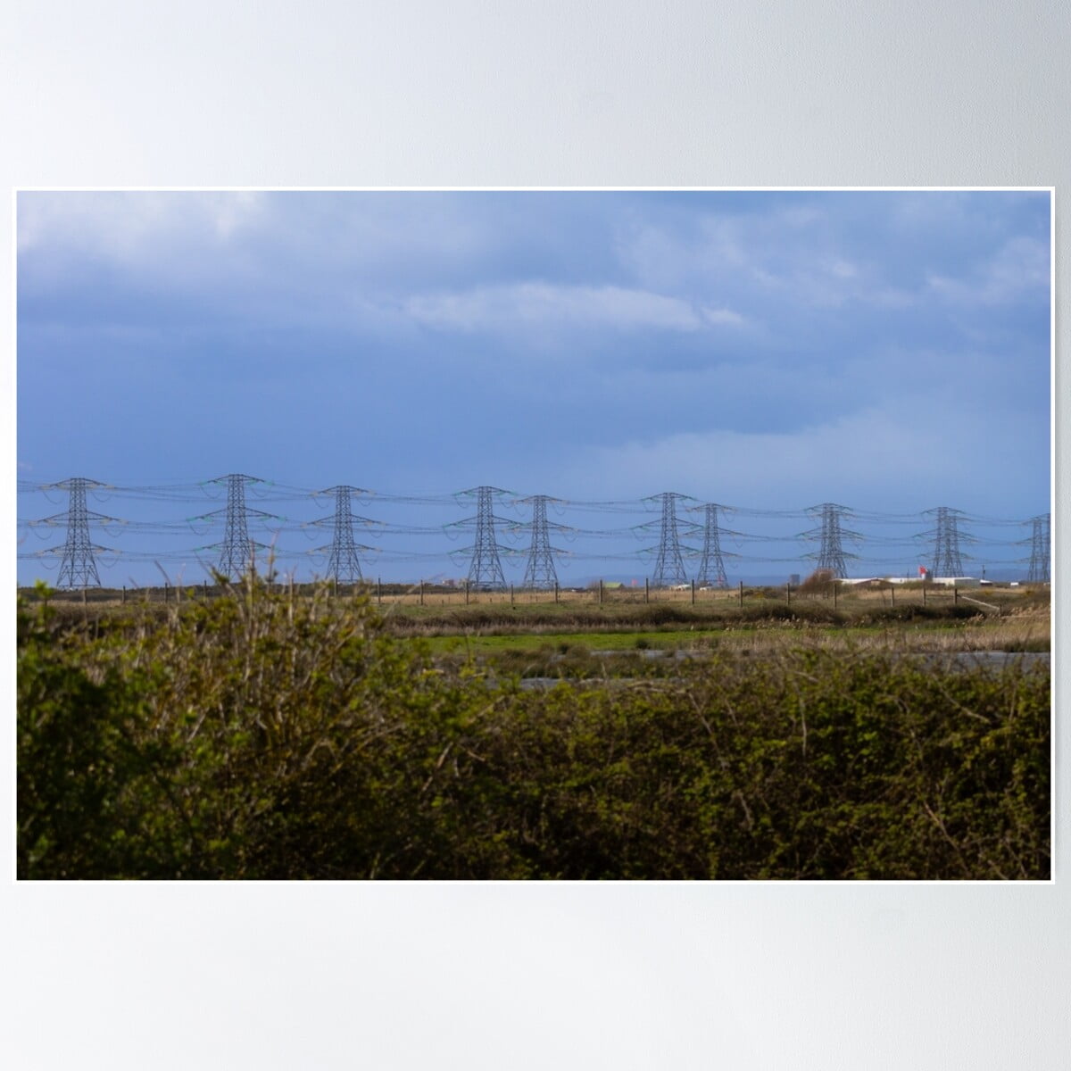 Dungeness Power Pylons Poster Wall Art, Modern Wall Decor For Living ...