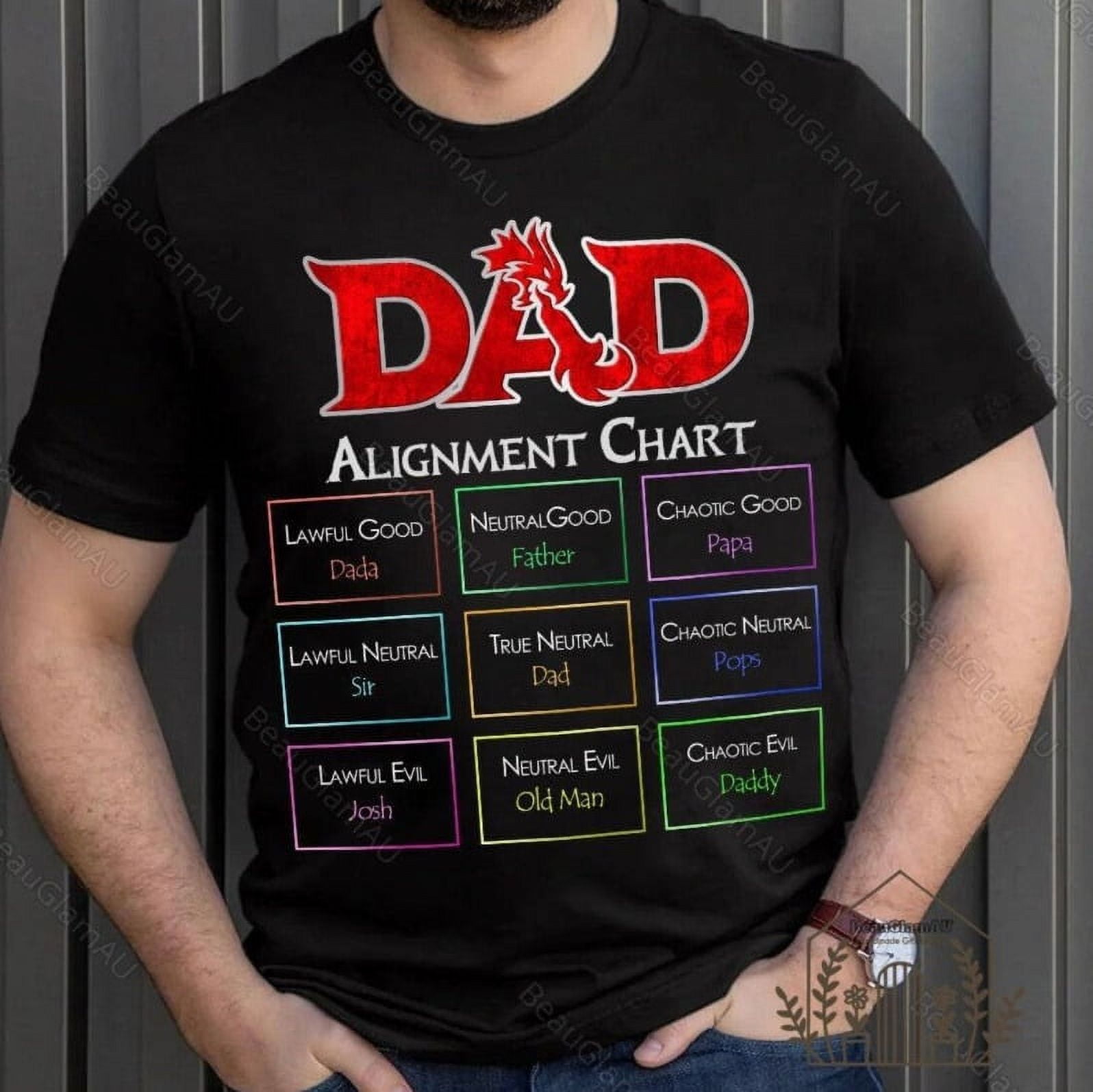 Dungeon And Dragon Shirt, Dad Alignment Chart Shirt,Father Day Gift ...