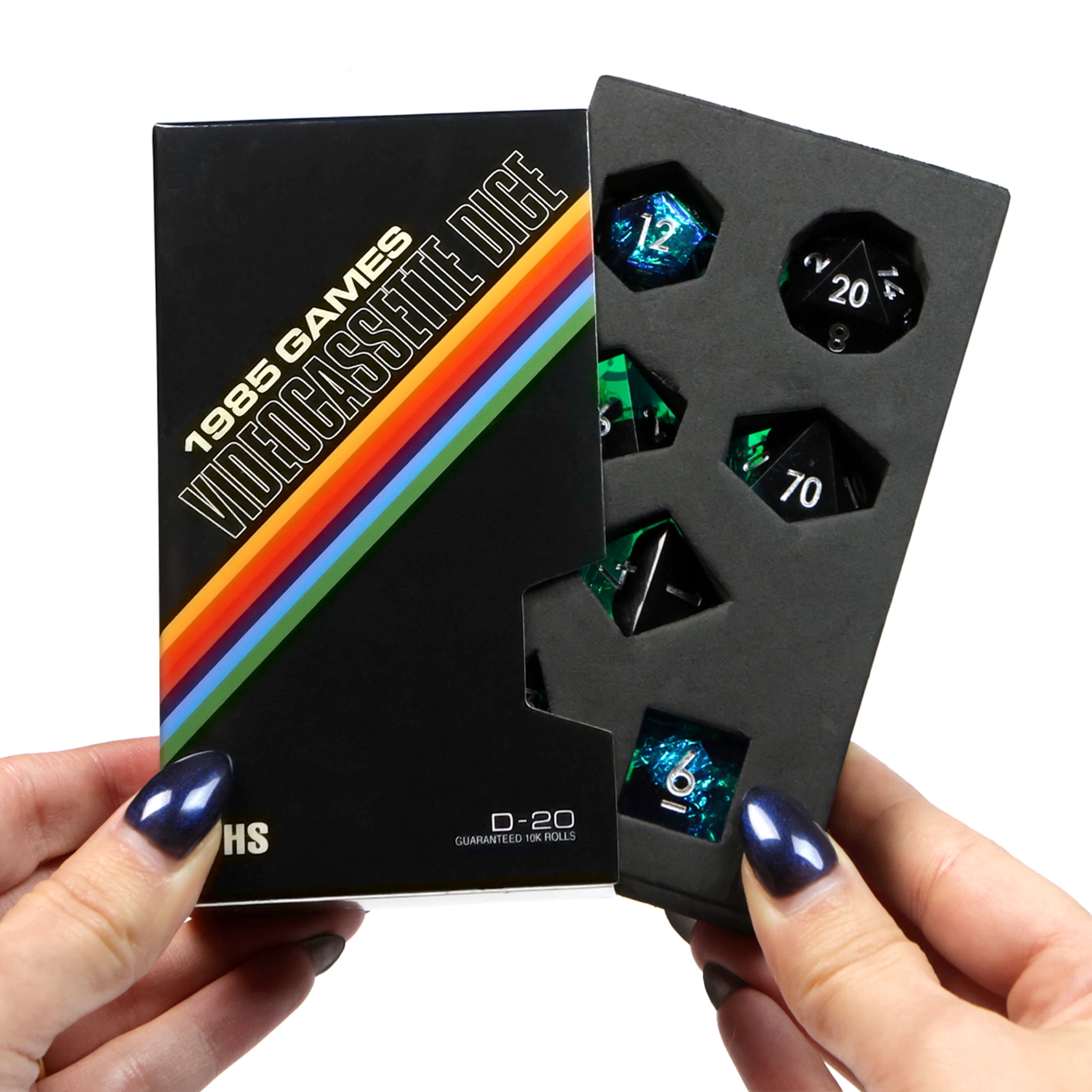 1985 Games DND Dice Set, VHS Retro Games Themed Dice Box, Razor Edged ...