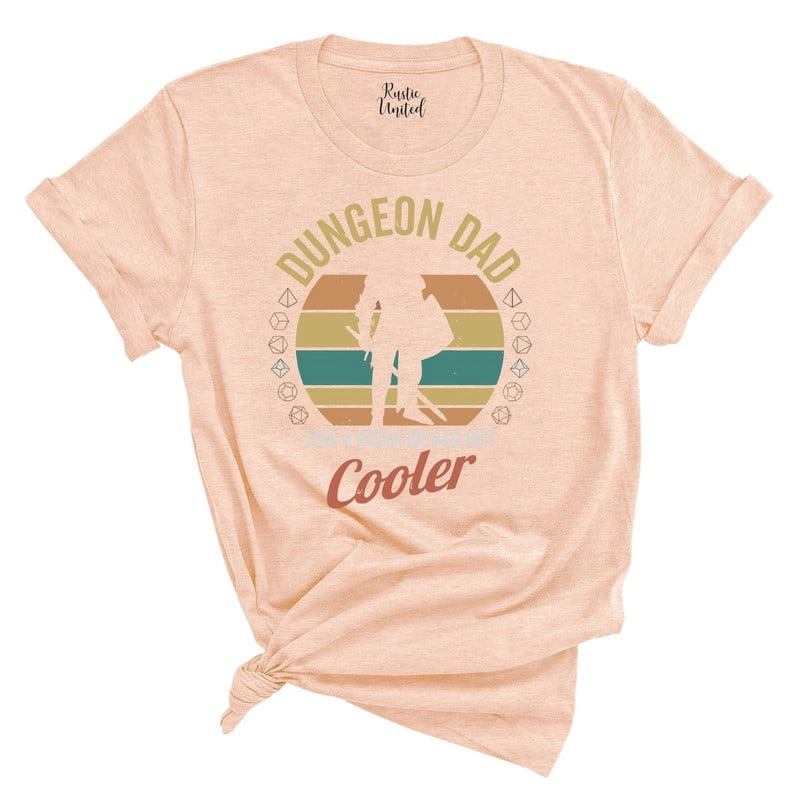 Dungeon Dad T-Shirt – Like a Regular Dad But Cooler – RPG Fantasy Gaming Tee(HEATHER PEACH ...