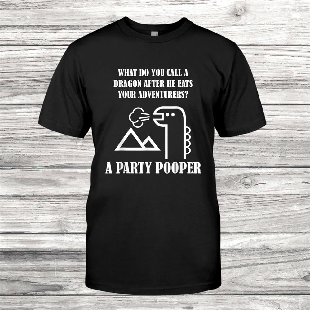 Dungeon Game Dragons Master Adventure Party Pooper Rpg Shirt Gift Black ...
