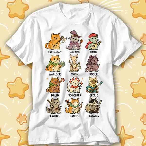 Dungeons And Cats Game Retro DnD D&D Cats T Shirt 443 - Walmart.com
