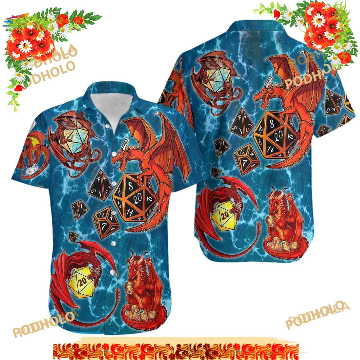Dungeons And Dragons Hawaiian Shirt, Dnd Hawaiian Shirt - Walmart.com