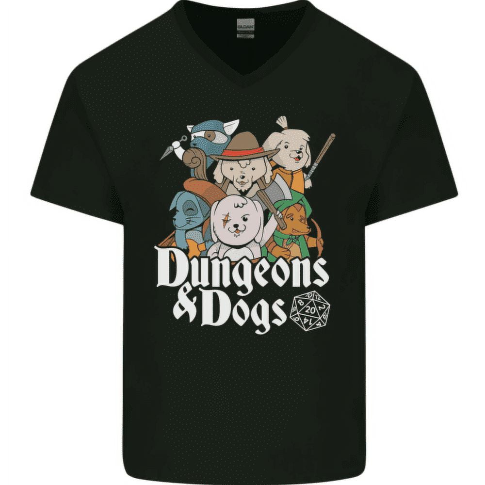Dungeons & Dogs Role Playing Games RPG Mens V-Neck Cotton T-Shirt ...
