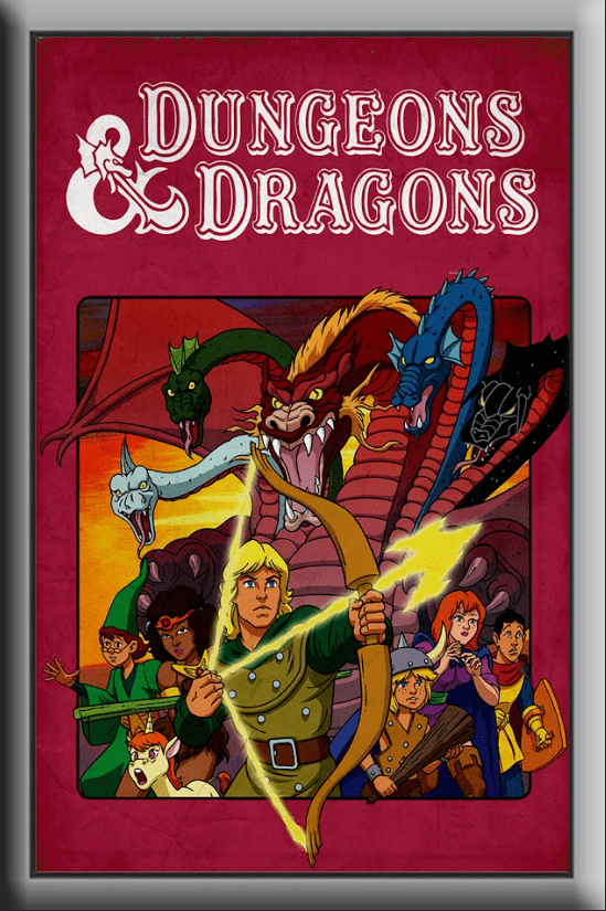 Dungeons & Dragons (1983) Movie Poster 24x36 Animated Fantasy, Classic ...