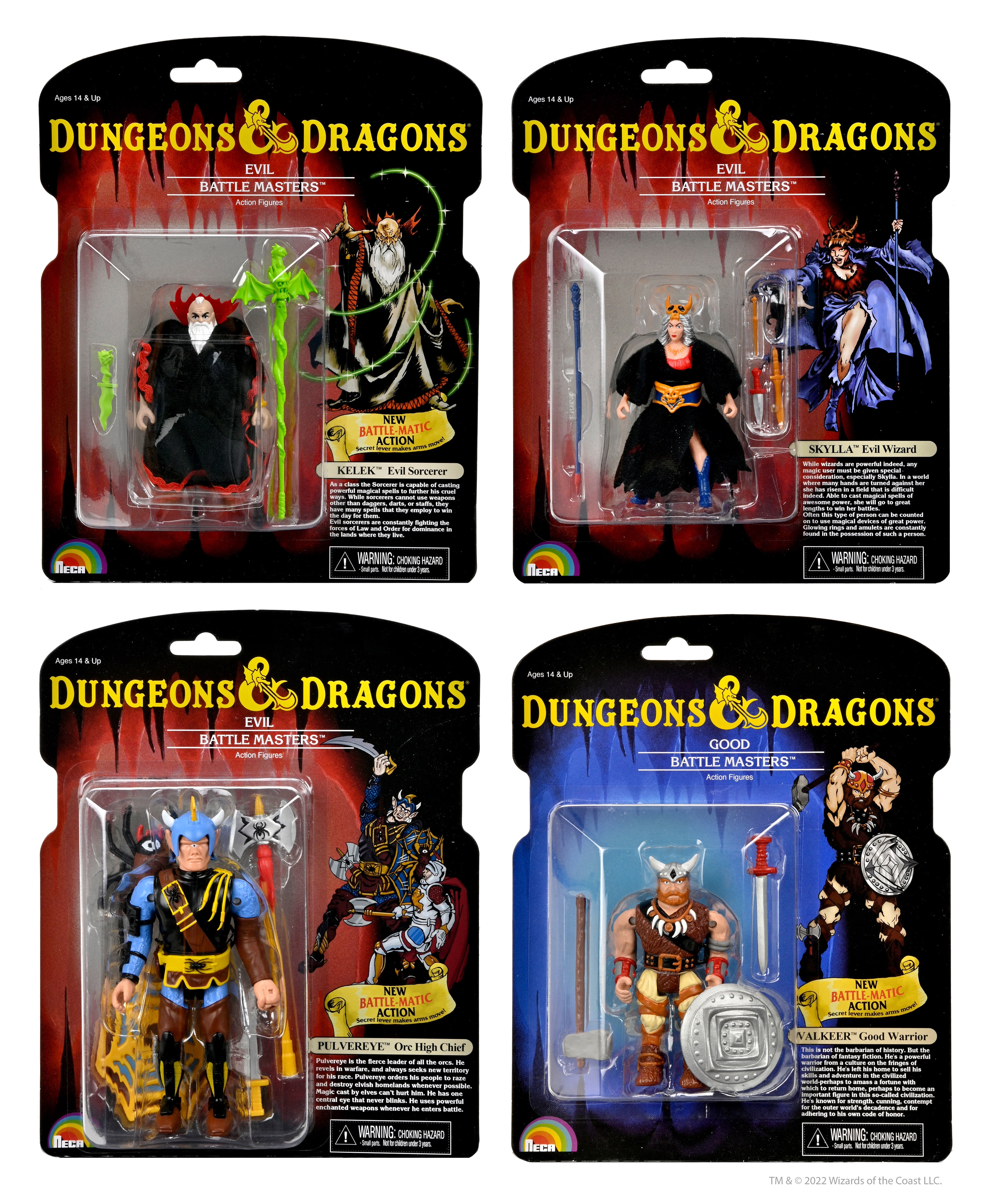 NECA - Dungeons & Dragons - Lost Wave 4" Scale Action Figures 4 Pack ...
