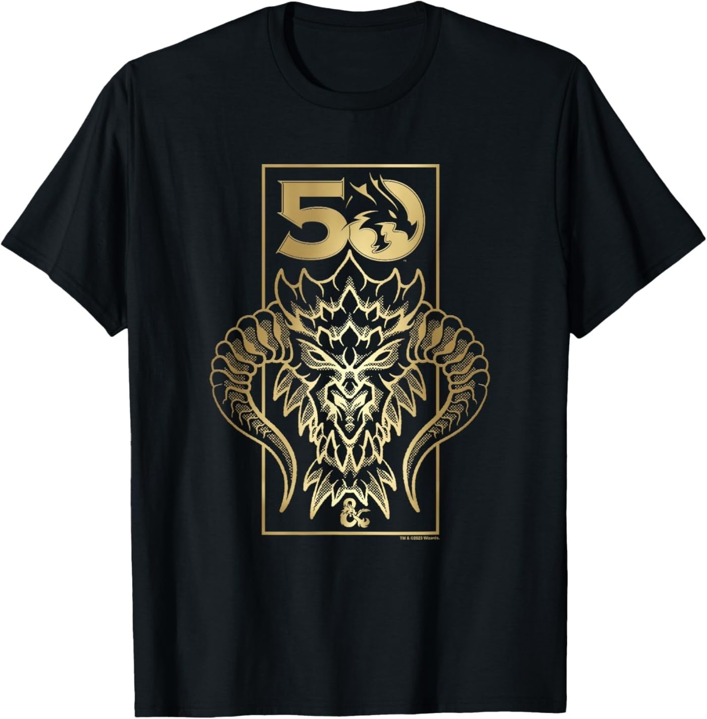 Dungeons & Dragons 50th Anniversary Gold Felldrake Logo T-Shirt ...