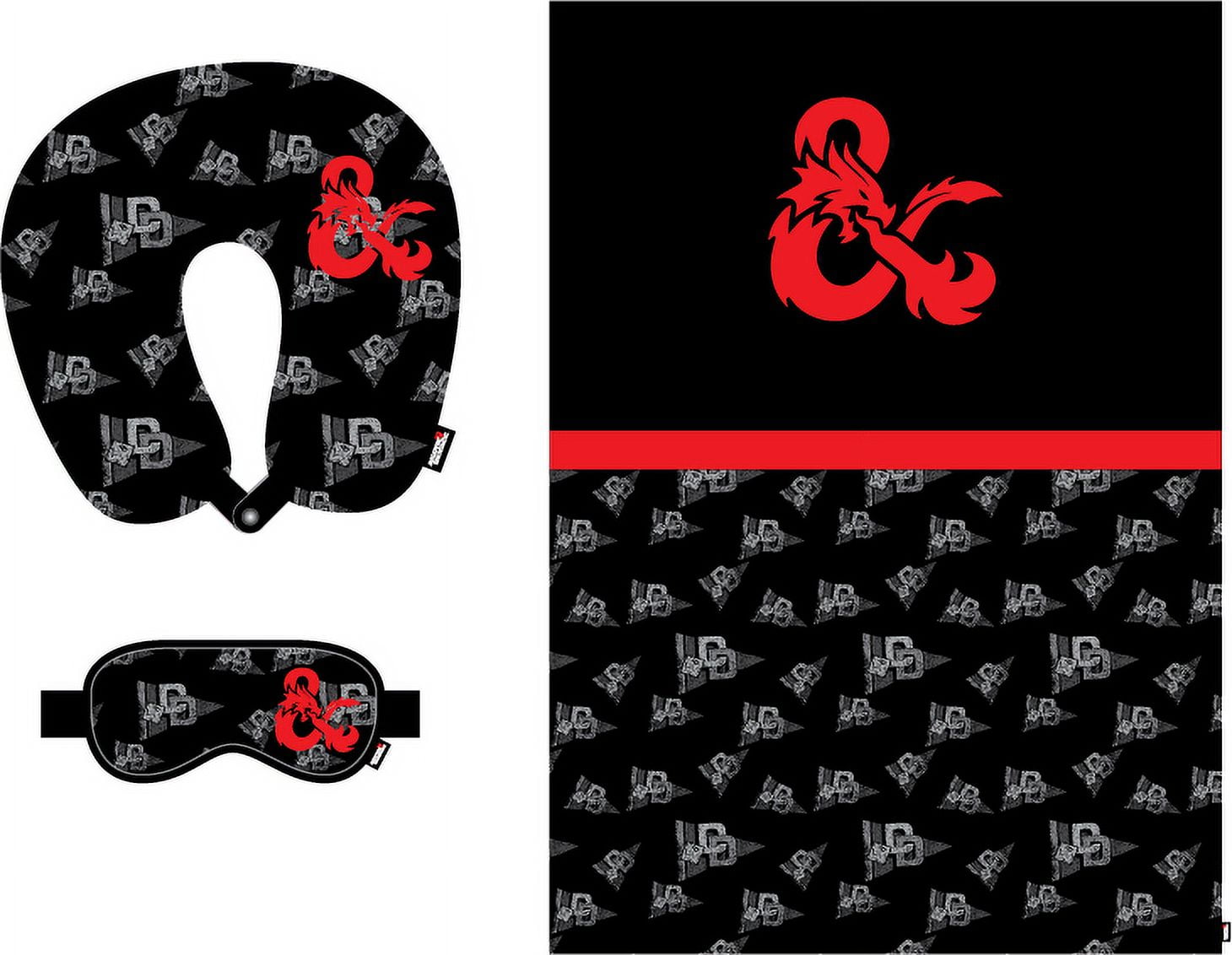 Dungeons & Dragons Adult Travel Set with Neck Pillow, Eye Mask, and ...
