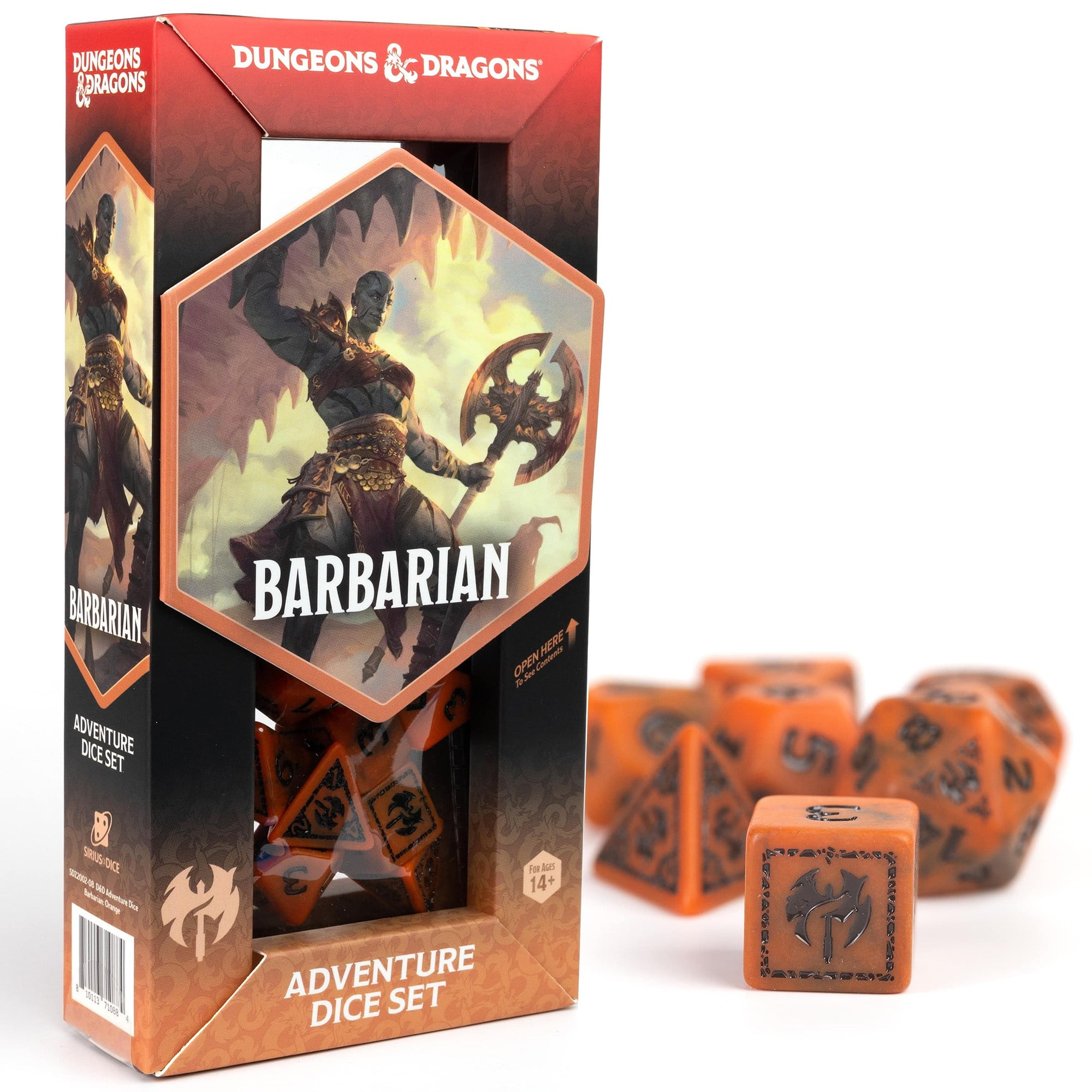 Dungeons & Dragons: D&D Adventure Dice: Barbarian - Orange - 15pc RPG ...